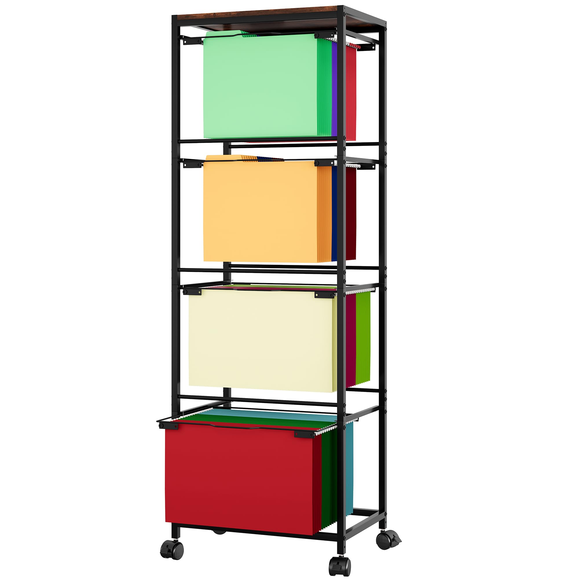 Snapklik.com : EasyPAG 4 Tier Rolling File Cart On Wheels Pull-Out ...