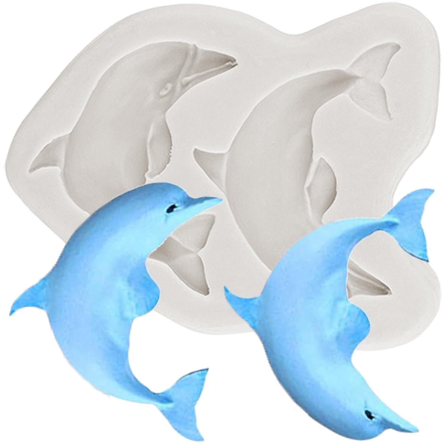 Amazon.com: MINFEIDMS Dolphin Silicone Fondant Molds Dolphin Chocolate ...