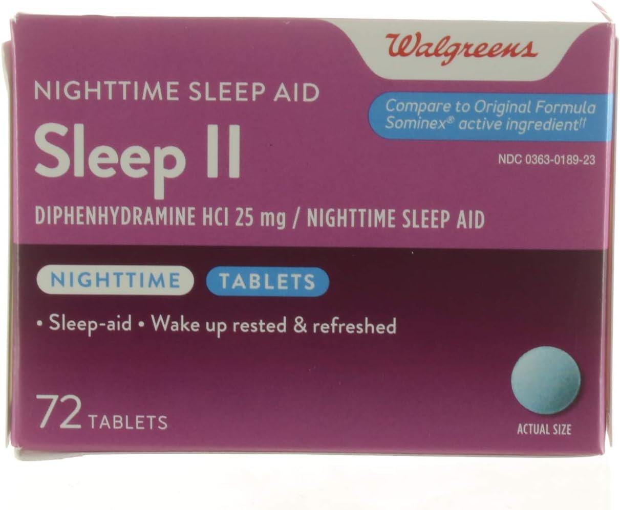 Amazon.com: Walgreens Sleep II Nighttime Sleep-Aid Tablets, 72 ea ...