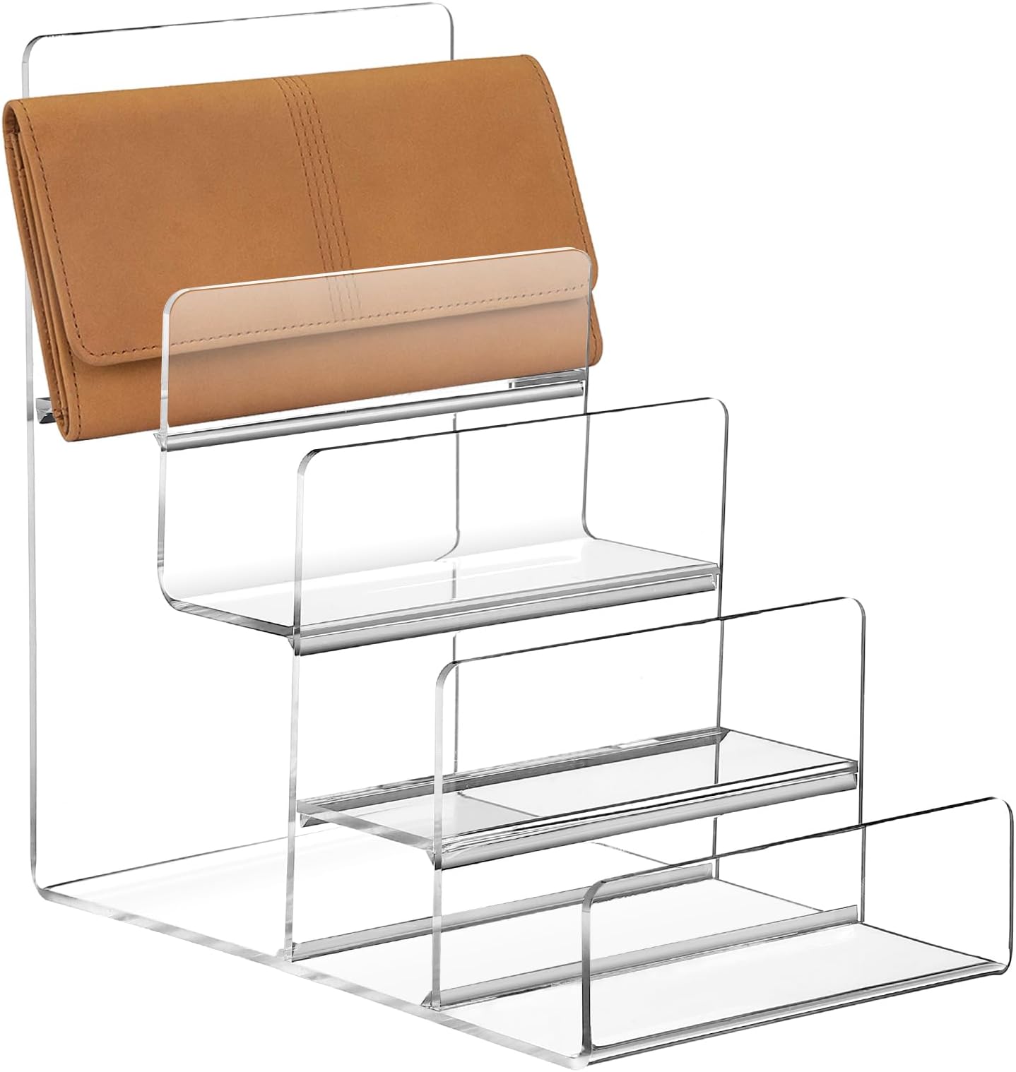 Amazon.com: DOITOOL Clear Acrylic Wallet Display Stand Holder 3 Tier ...
