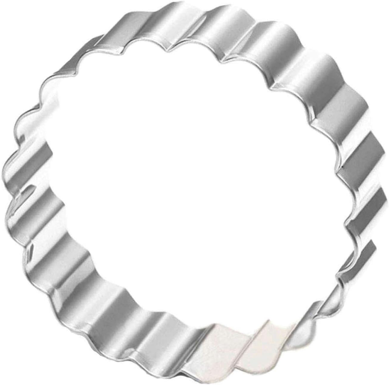 Amazon.com: WJSYSHOP Fluted Circle Round Cookie Cutter Stainless Steel ...