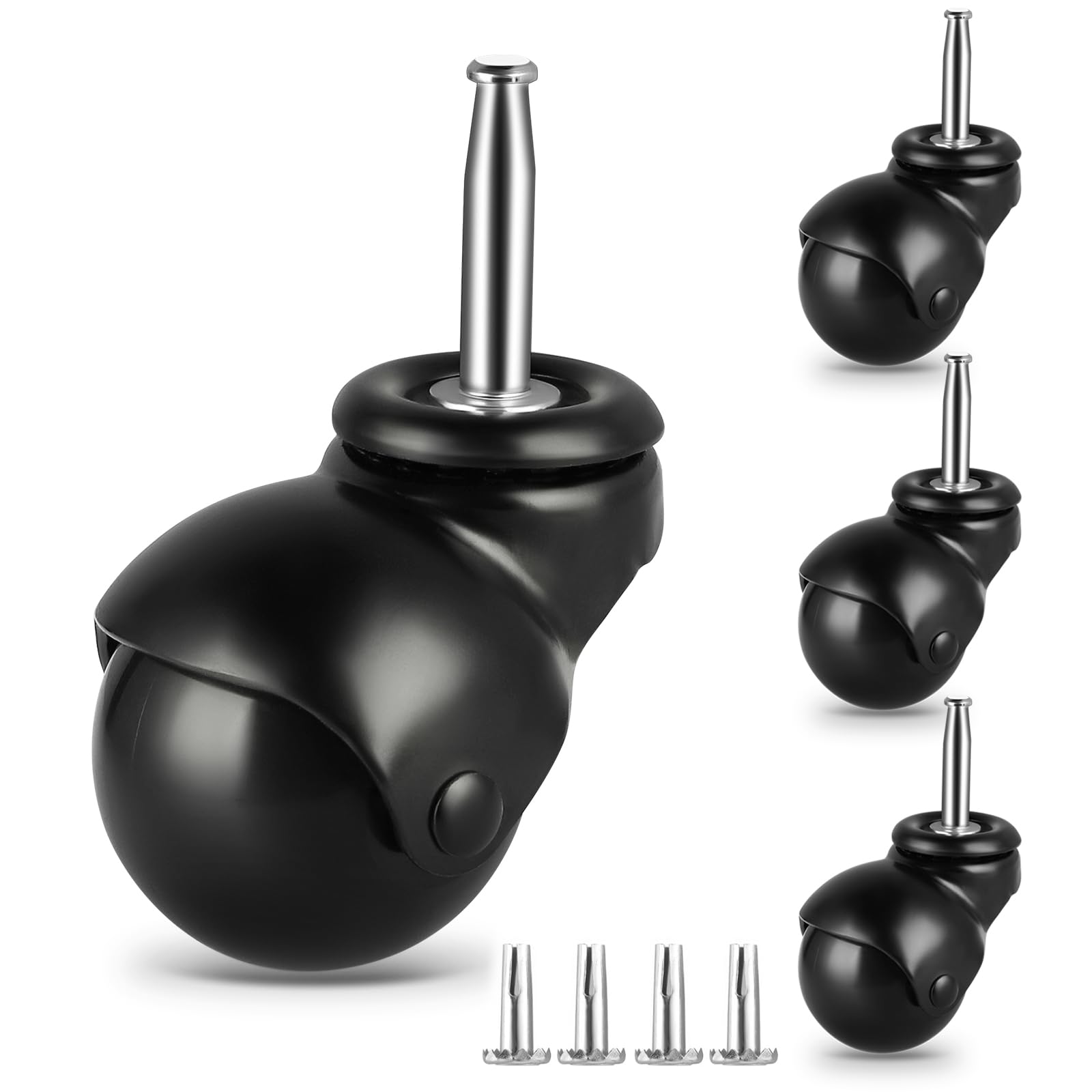 Chegulu 2" Vintage Ball Caster Wheels with Sockets, Swivel Spherical ...