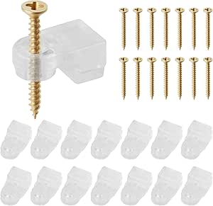 Glass Retainer Clips with Screws, 15 Pack Cabinet Glass Retainer Clips ...