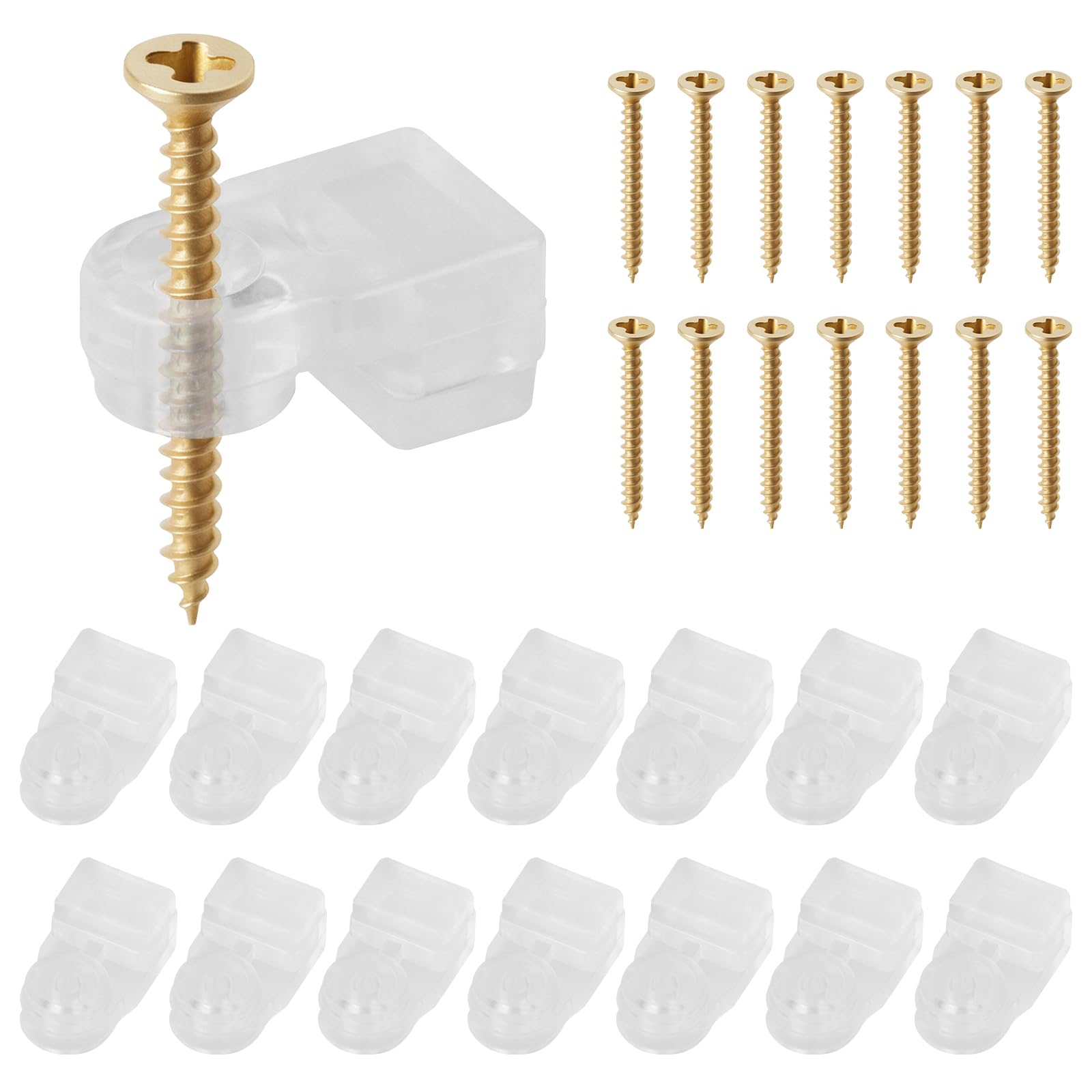 Glass Retainer Clips with Screws, 15 Pack Cabinet Glass Retainer Clips ...
