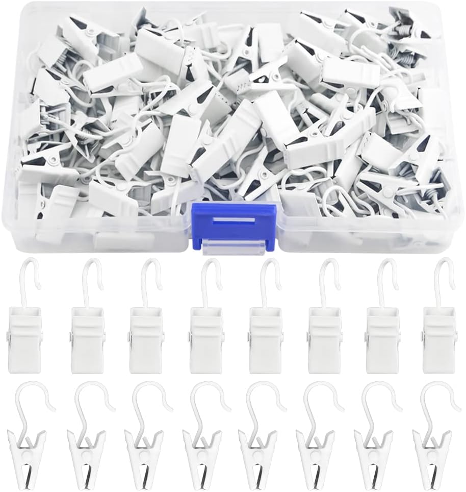 Amazon.com: Coideal Small White Curtain Clips - 100 Pack Stainless ...