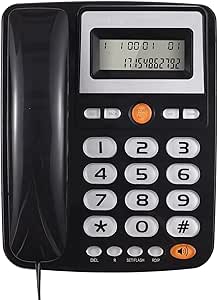Desktop Corded Landline Phone Big Button Corded Telephone for Elderly Seniors Phone with LCD ...