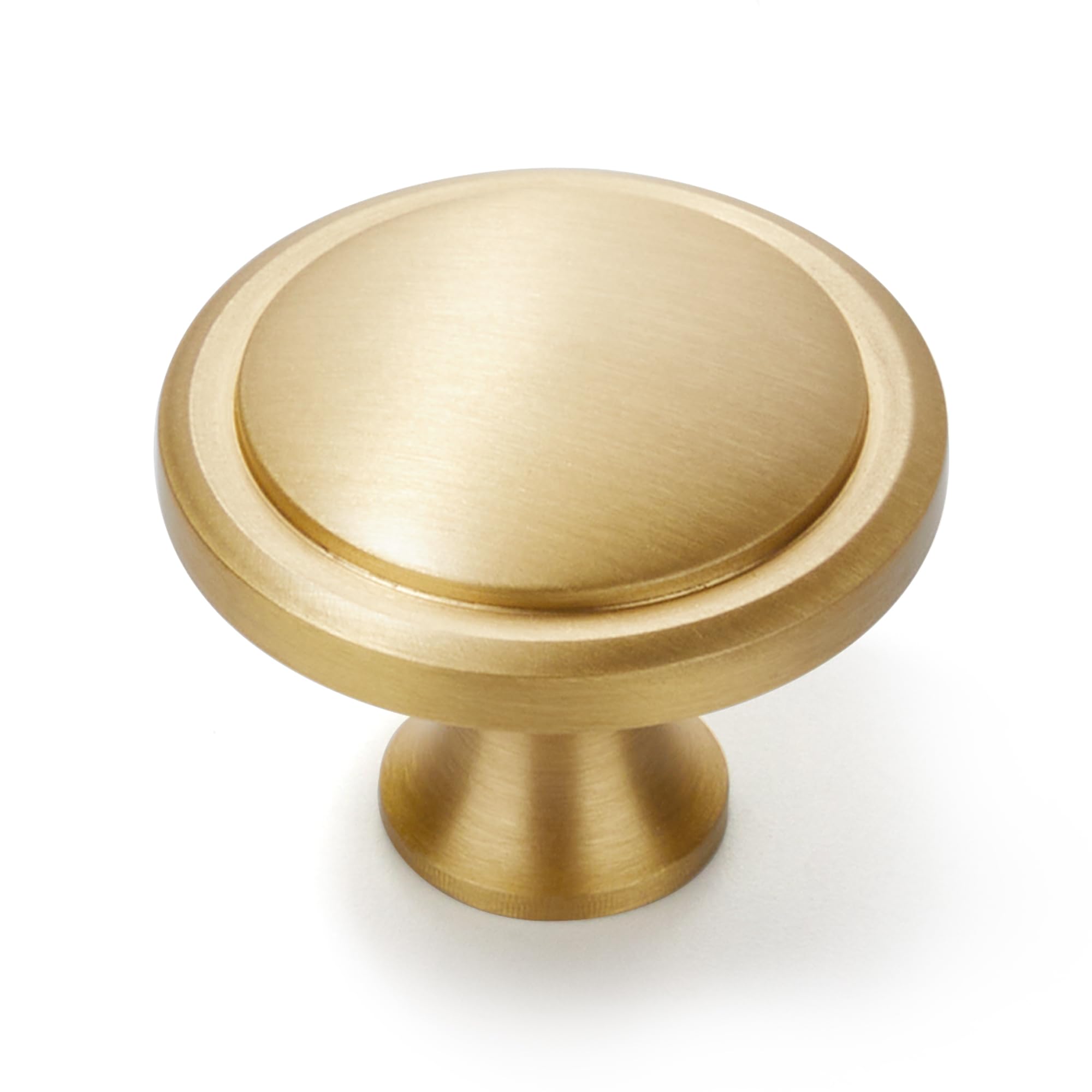 KOPPALIVE 5-Pack Solid Brass Cabinet Knobs, Round Gold Knobs for Dresser Drawers, Brushed Brass ...