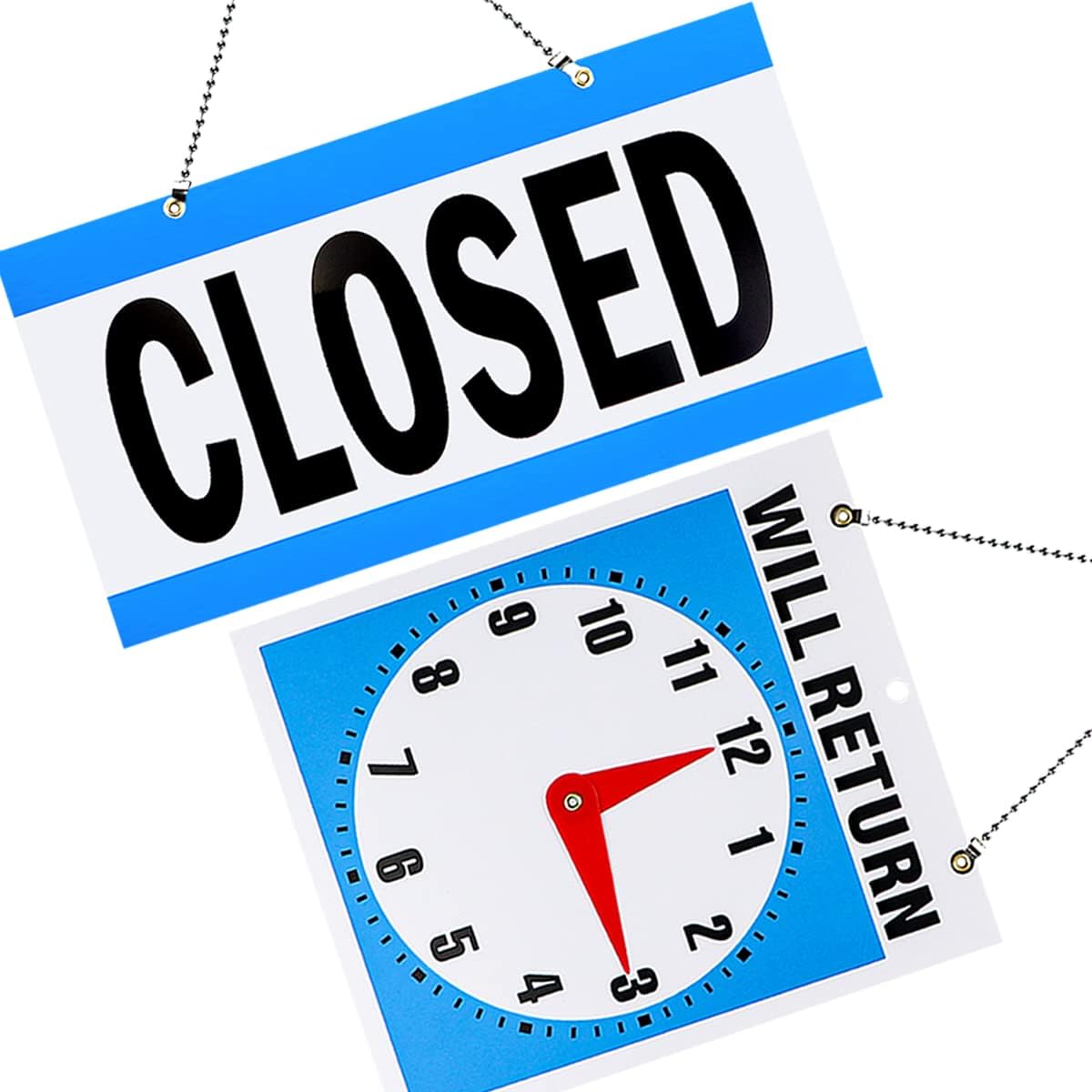 Amazon.com : NUOBESTY Business Hour Open Closed Sign, 8.6" x 7.4" Will ...