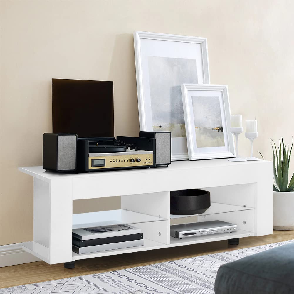 Buy High Gloss TV Stand, Modern LED TV Cabinets White TV Unit Living ...