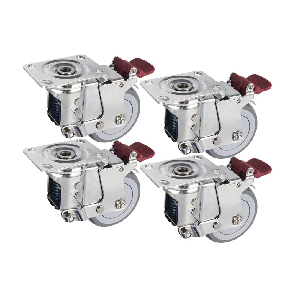 Anti-vibration Caster Wheels 4 Piece Spring Shock Absorber Wheels - 3/4 ...