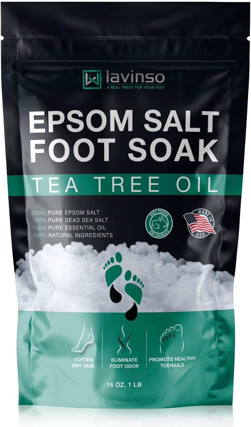 Amazon.com: Tea Tree Oil Foot Soak with Epsom Salt - Made in USA - for ...