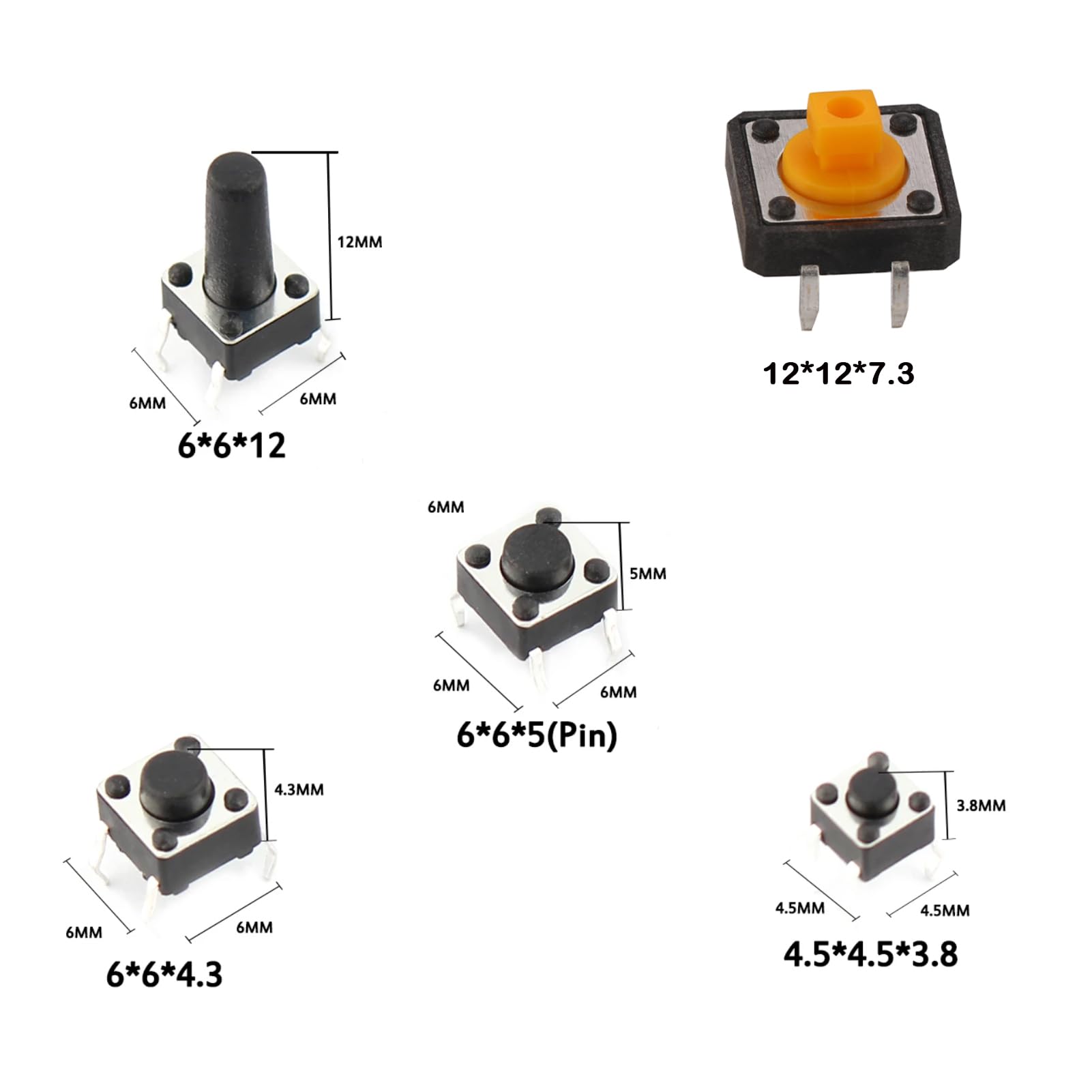 Snapklik.com : MOLENCE 620 PCS 32 Value Micro Momentary Tactile Push ...