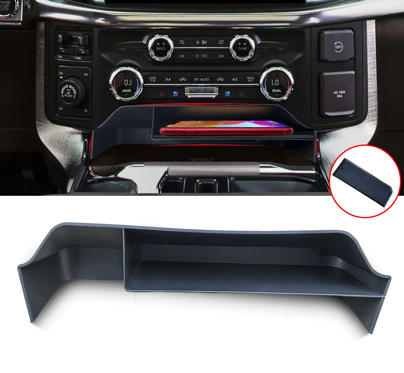 Snapklik.com : ANMOSVO Center Console Organizer For Ford F150 2021 2022 ...