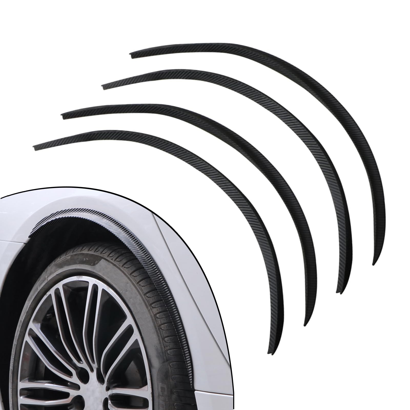 Amazon.com: yvshy 4 PCS Car Wheel Fender Strip, Curved Anti-Collision ...