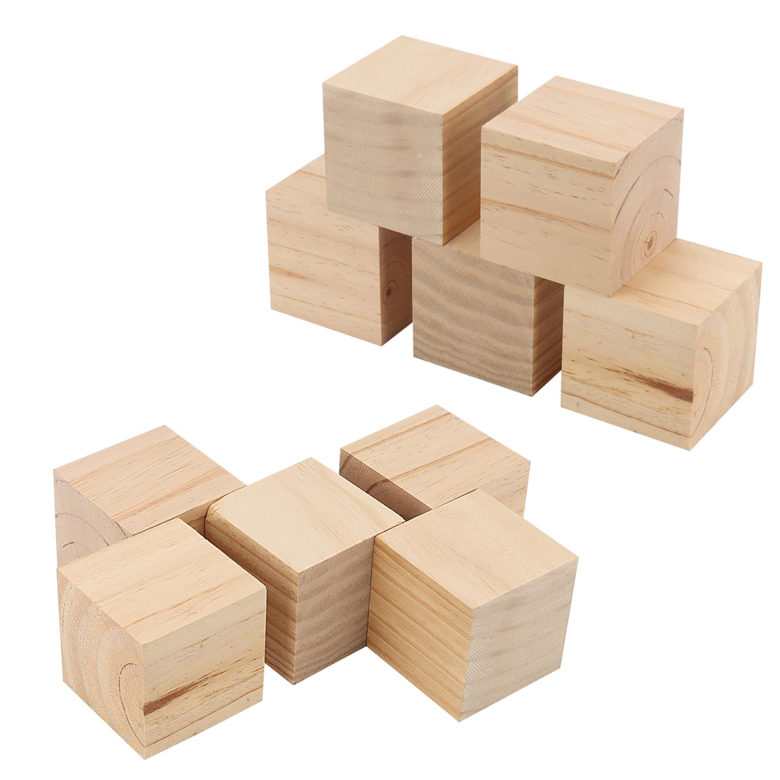 Amazon.com: SOUJAP 10 PCS 3 Inch Unfinished Wood Cubes Bulk, Natural ...