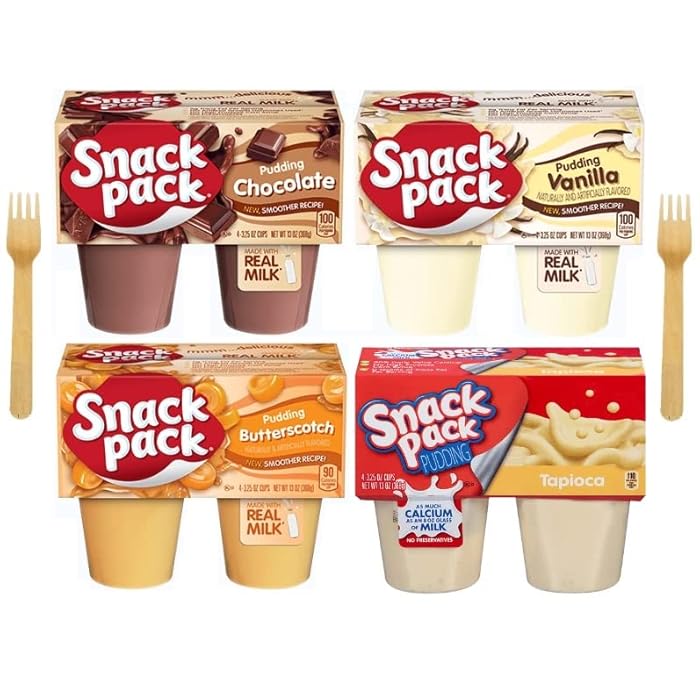 Buy Snack Pack Pudding Variety, Chocolate, Vanilla, Butterscotch, and ...