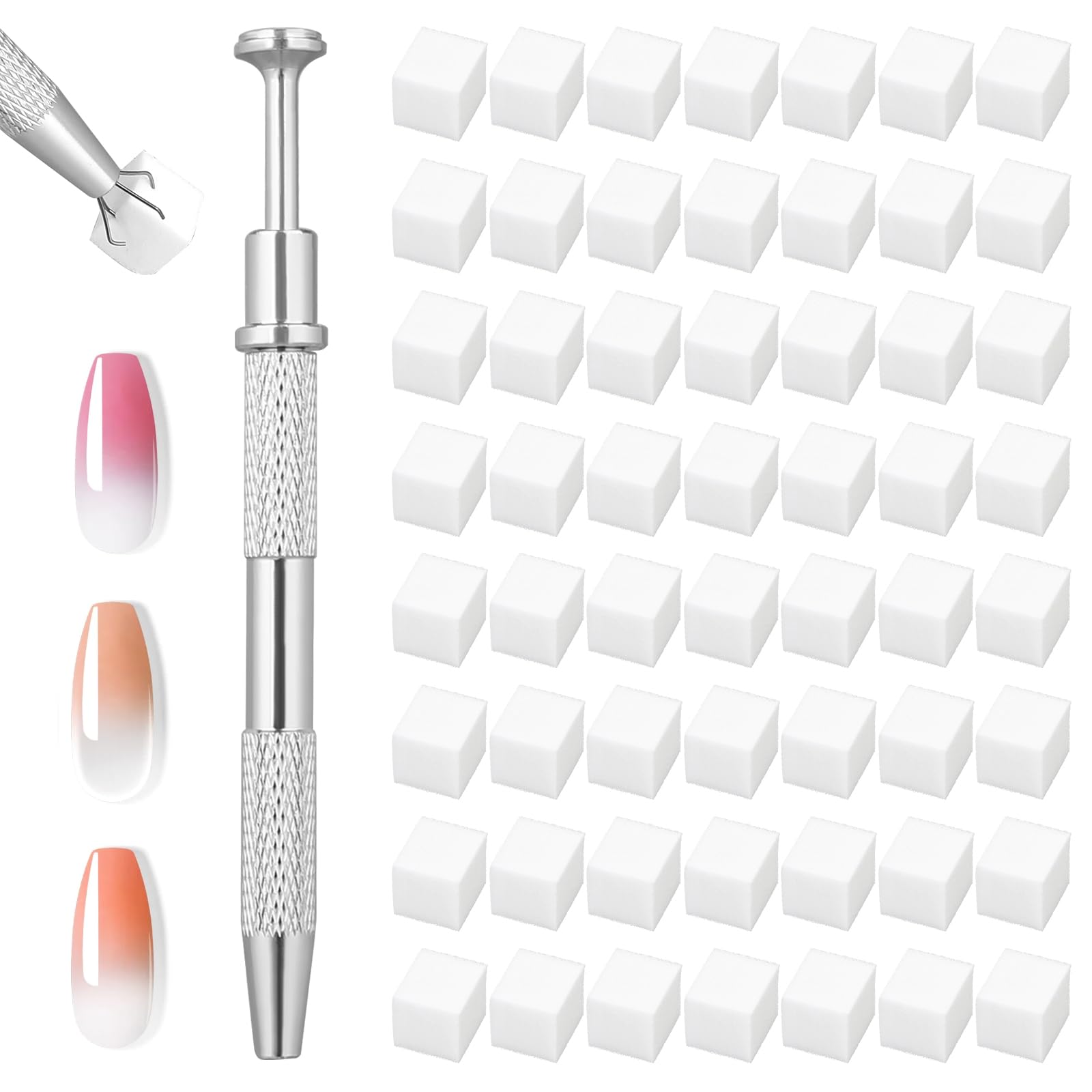 100Pcs Nail Sponges for Ombre, Soft Nail Art Sponges With Grabbing Pen ...