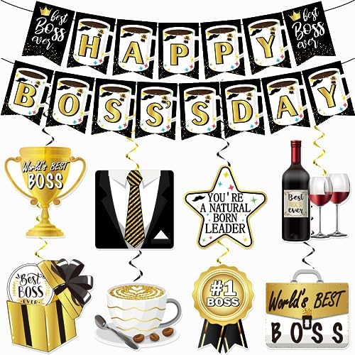 Amazon.com: Boss Day Decorations, Boss Day Banner, Happy Boss Day ...