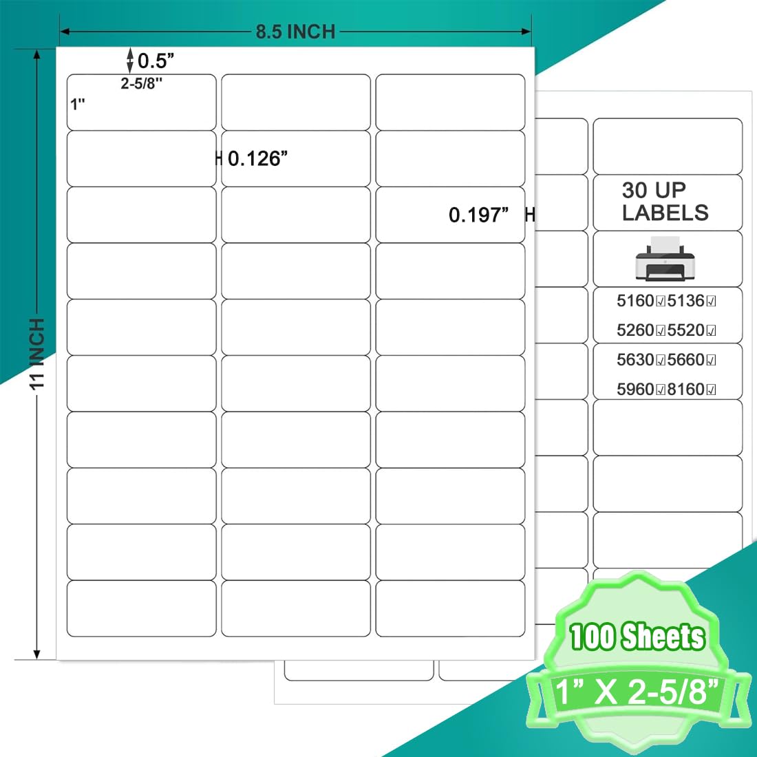 Snapklik.com : Address Labels, OausTect 1" X 2-5/8" Mailing Labels For Envelopes, 3000 White ...