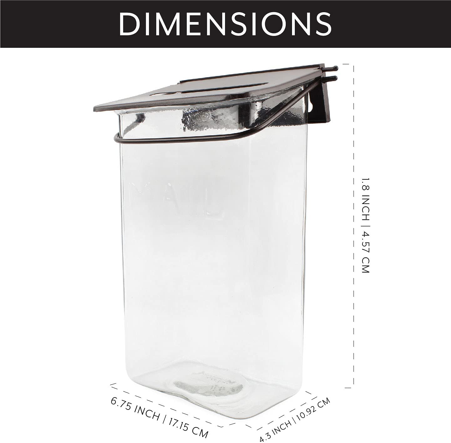 Vintage US Mail Clear Glass Mailbox Metal Locking Lid - munimoro.gob.pe