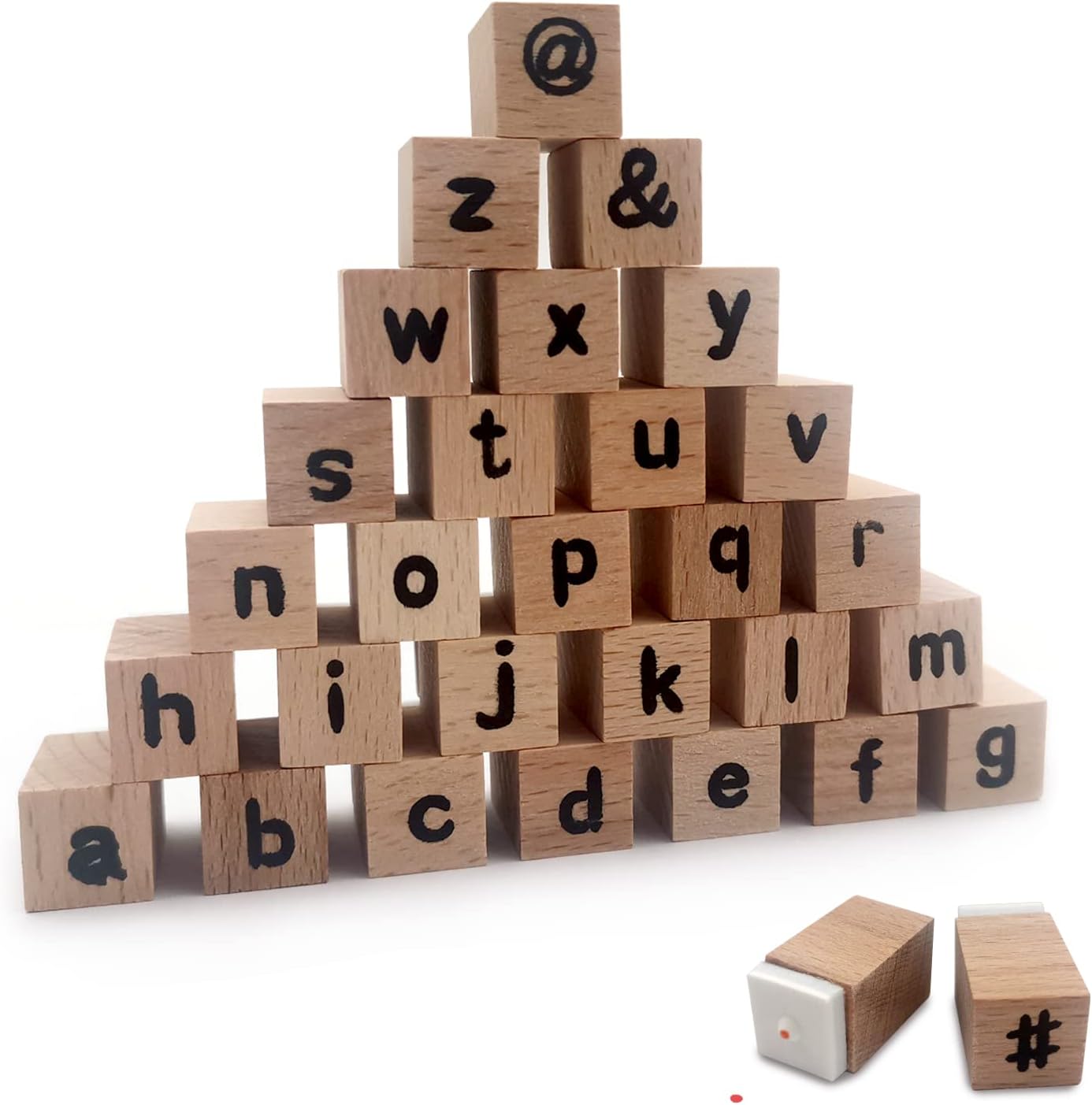 Amazon.com: 30 pcs Wooden Rubber Stamps, Alphabet Stamps for Crafts ...