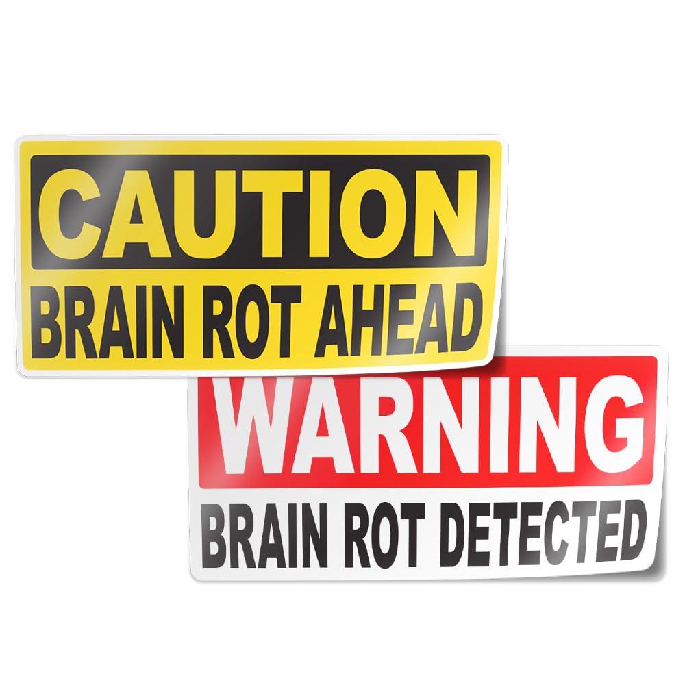 Amazon.com: Brain Rot Vinyl Stickers – 2 Pieces, 4” x 2” Each ...