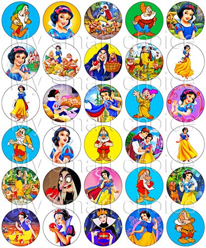 Buy 30 x Edible Cupcake Toppers – Snow White & The Seven Dwarfs Themed ...