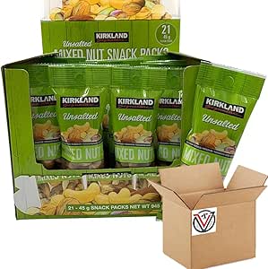 Signature Unsalted Mixed Nut Snack Pack 45g - Mix of Cashews, Almonds ...