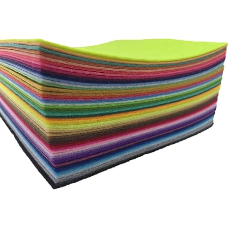 Amazon.com: 24pcs Thick 1.4mm Soft Felt Fabric Sheet Assorted Color ...