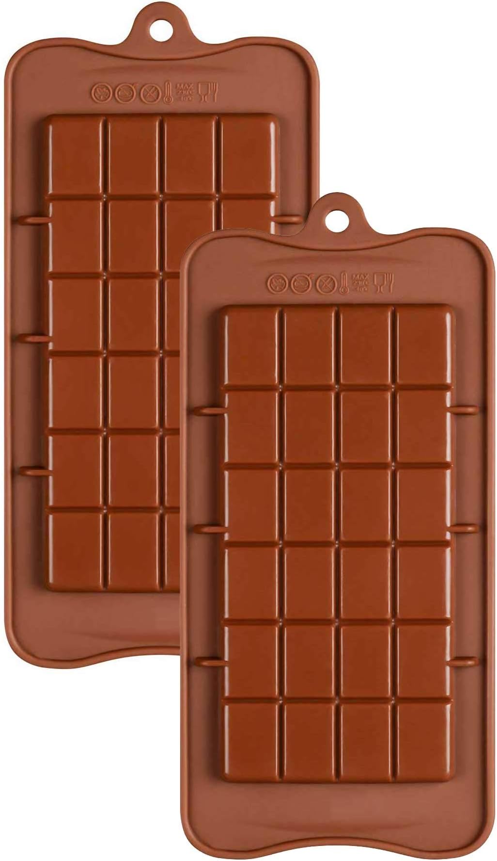 Amazon.com: 2 Pcs Wax Melt Molds Silicone Chocolate Bar Mold for Wax ...