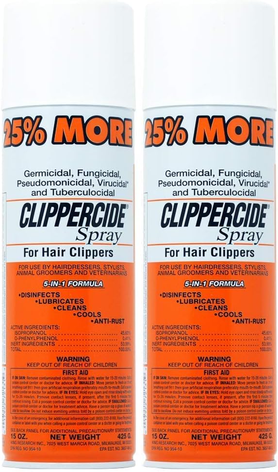 Amazon.com : CLIPPERCIDE Disinfectant Spray, 15 Ounce (Pack of 2 ...