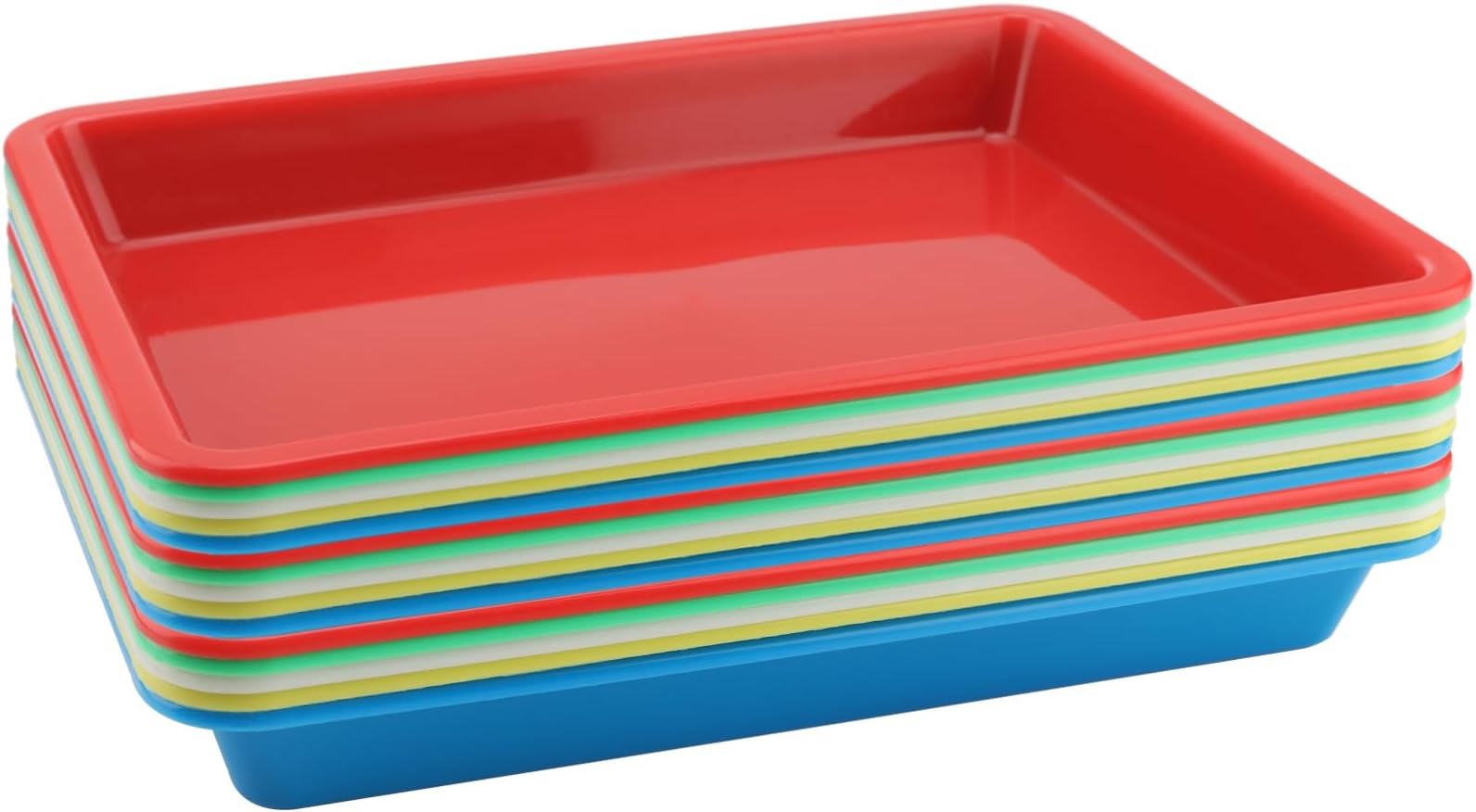 Amazon.com: HEIHAK 15 Pack Plastic Art Trays, 11 x 8.5 Inch Multicolor ...