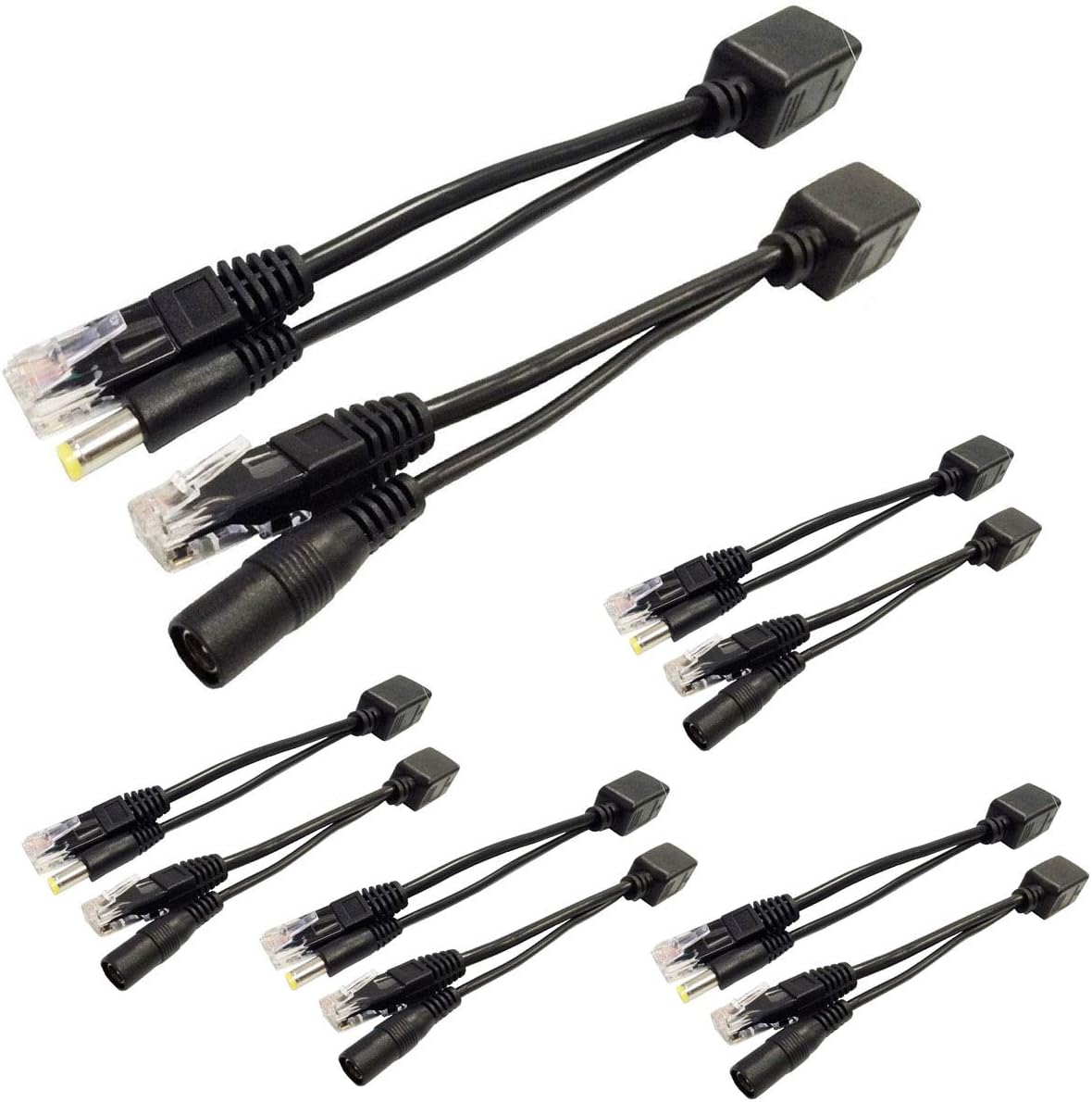 Amazon.com: 5 Pairs Passive PoE Injector and PoE Splitter Kit with 5 ...