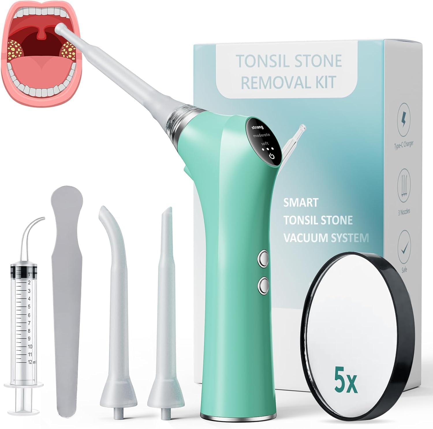 Amazon.com : Electric Tonsil Stone Remover Kit - Electronic Tonsil ...
