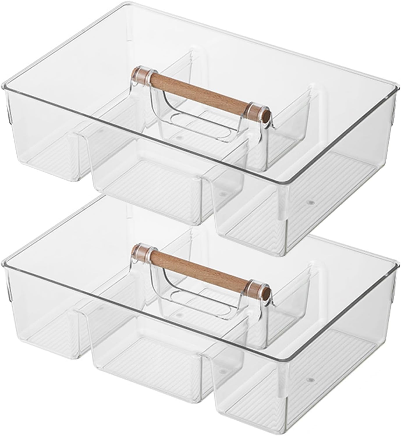 Amazon.com: 2 pack Large Plastic Portable Caddy with Handle, Storage ...