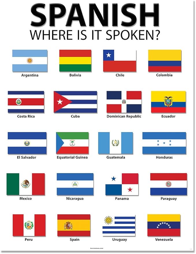 Spanish Speaking Countries - 20" x 26" - Classroom Poster : Amazon.co ...