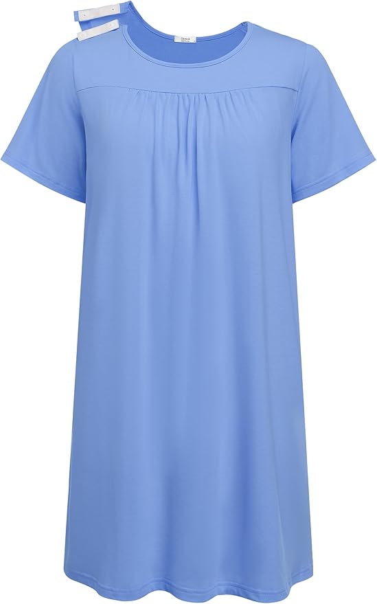 Amazon.com: Deyeek Hospital Gowns for Women Tear Away Snap Open Back ...