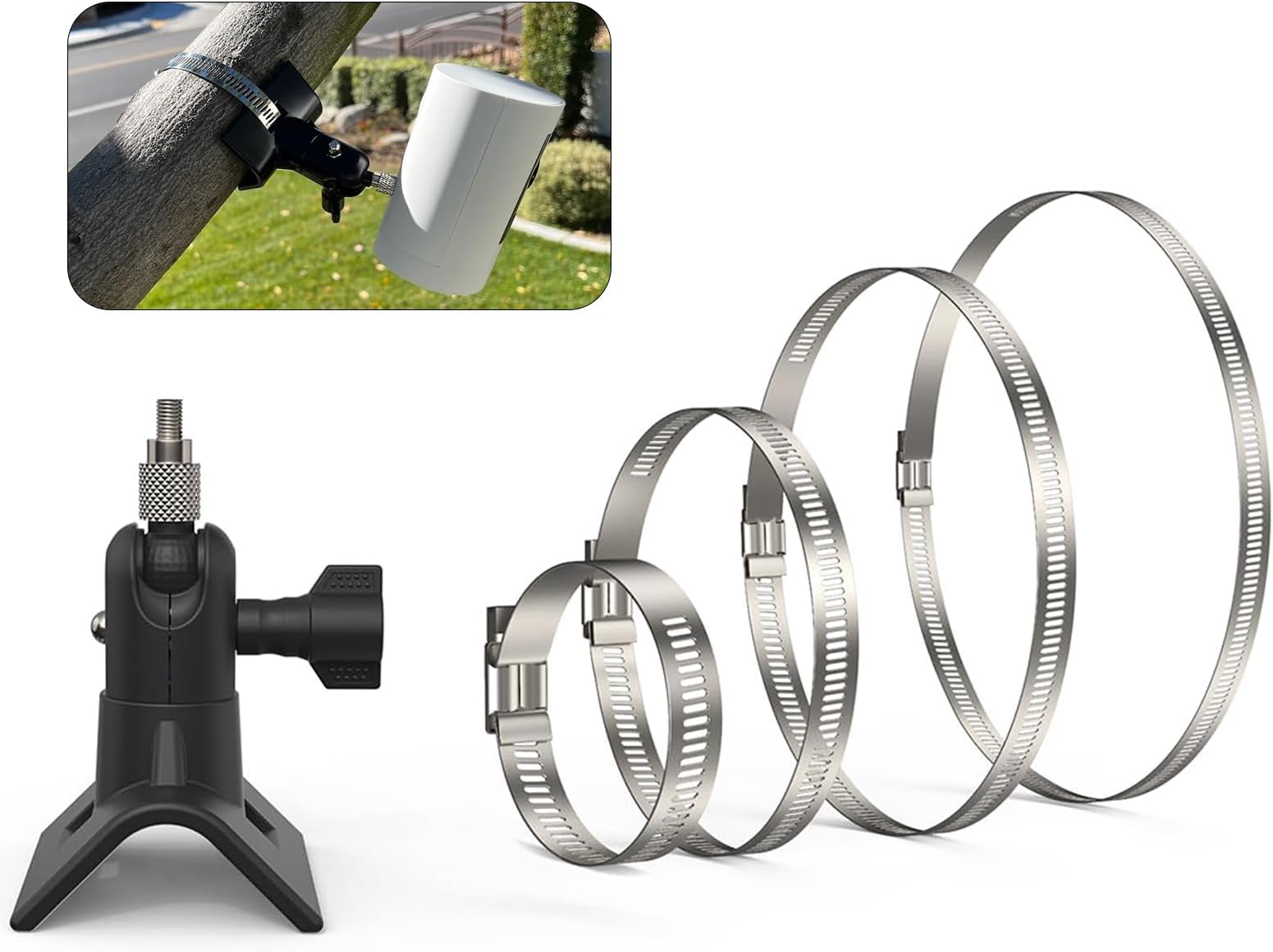 Amazon.com : Augstci No-Drill Outdoor Security Camera Pole Mount ...