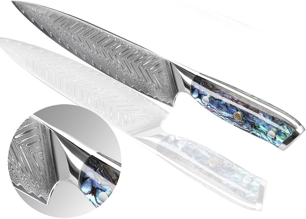 Amazon.com: Lacmopyle Chef Knife Set Sharp Knife With Abalone Seashell ...