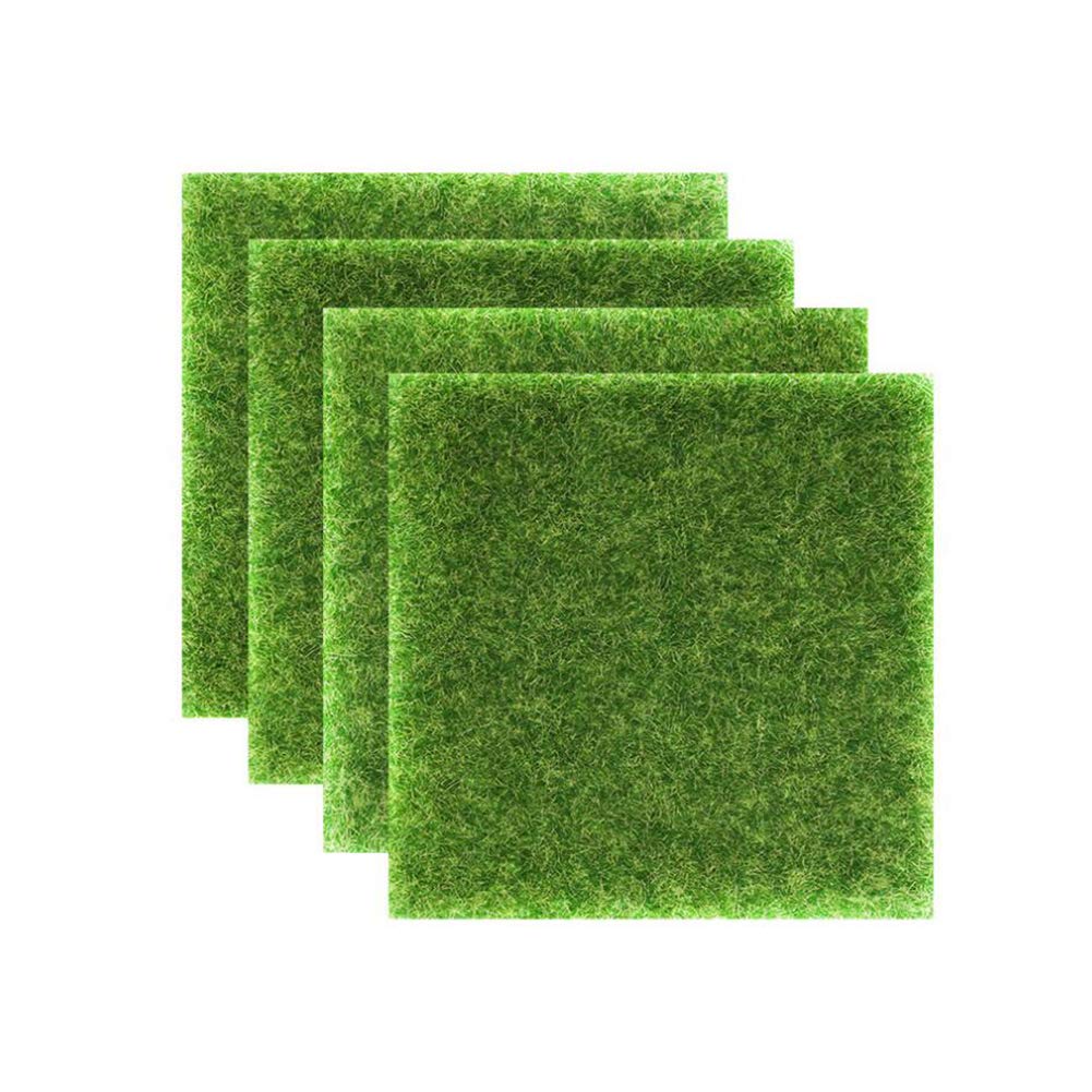 6Pcs 6 x 6 Inches Artificial Garden Grass Life-Like Fairy Artificial ...