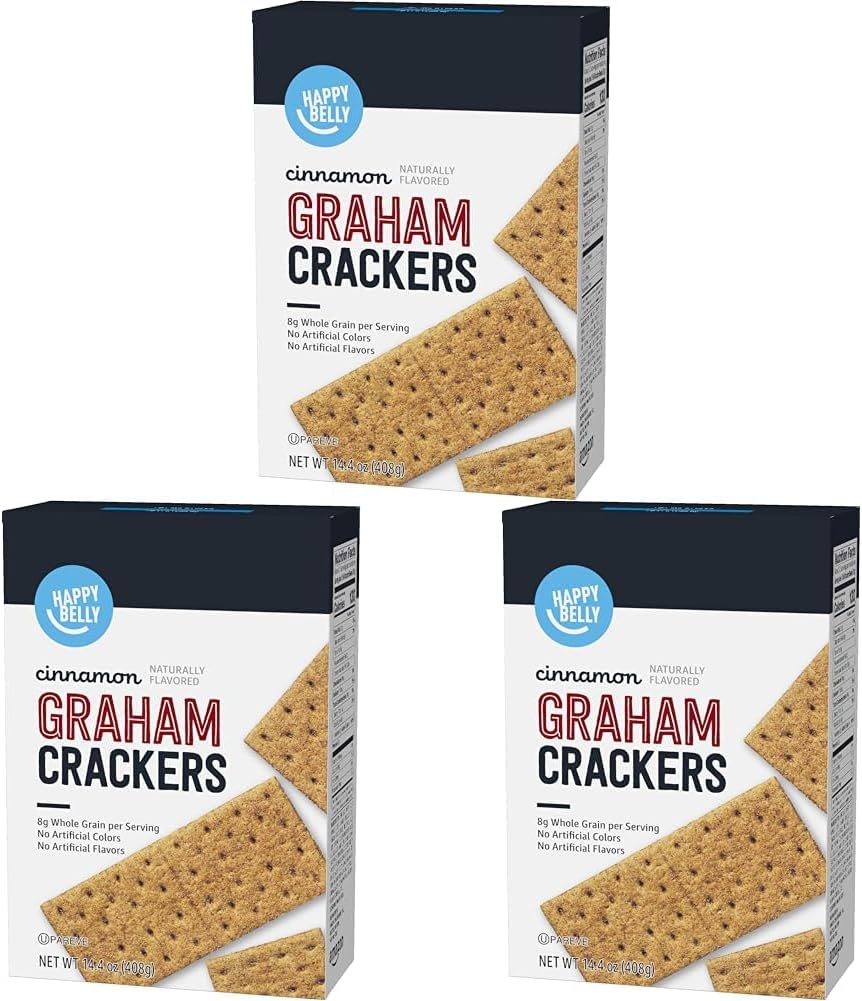 Amazon.com: Amazon Brand, Happy Belly Cinnamon Graham Crackers, 14.4 Oz ...