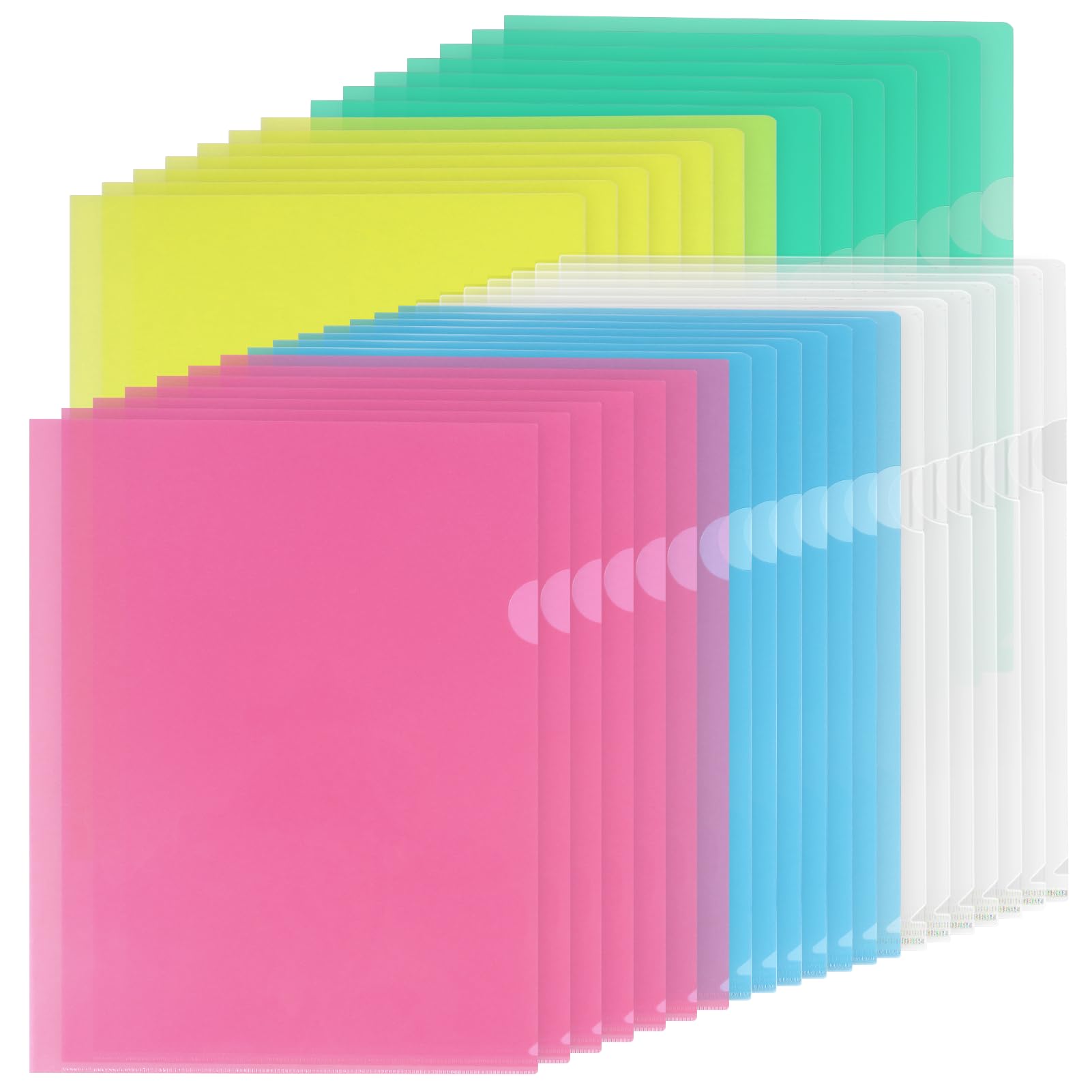 Amazon.com : KTRIO 35 Pack Plastic Folders Sleeves Project Pockets ...