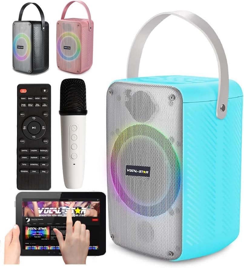 Vocal-Star "FUNK" Portable Karaoke Machine, Loud 60w Speaker with Light ...