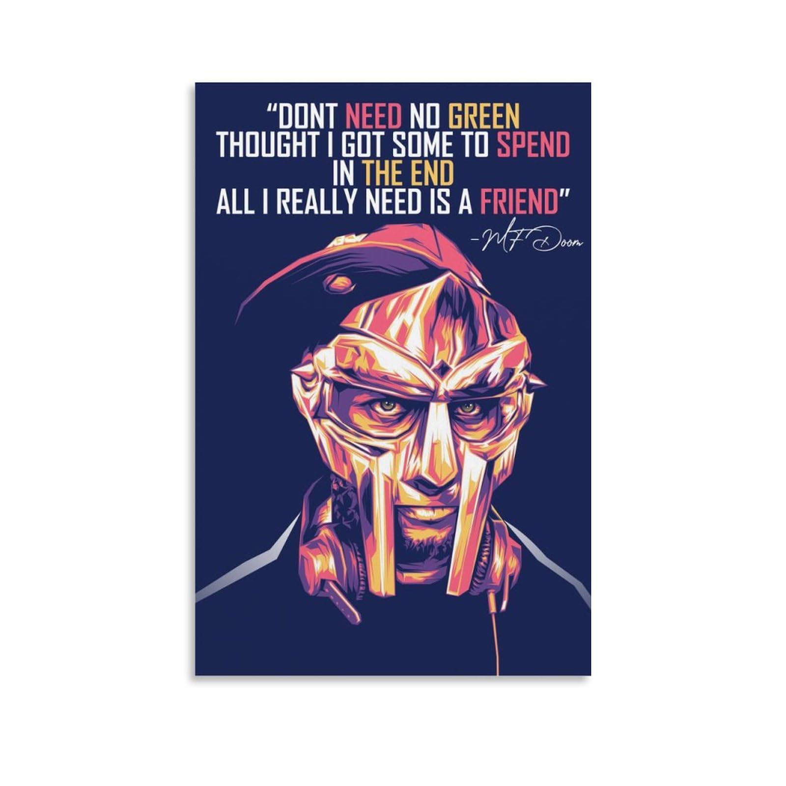 Mf Doom Famous Quotes YBRAVO MF Doom Rapper Quotes Poster Decorative