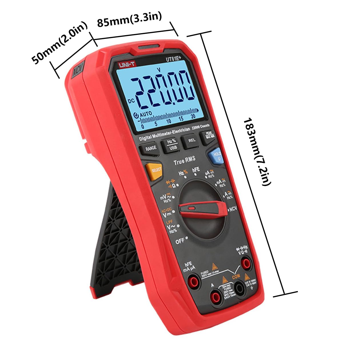 Snapklik.com : UT61E+ AC/DC 1000V 20A True RMS Digital Multimeter 22000 Counts Voltage Current ...