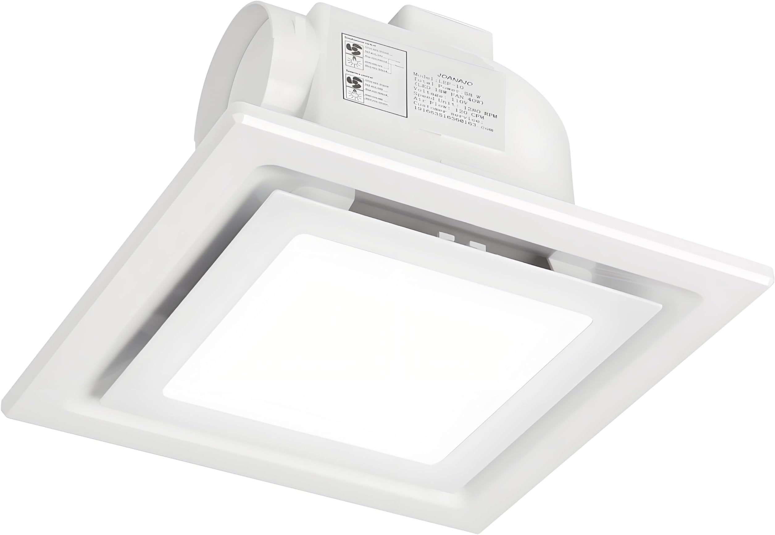 Amazon.com: TOYOUSEA Bathroom Exhaust Fan with LED Light 10x10 IN Panel ...