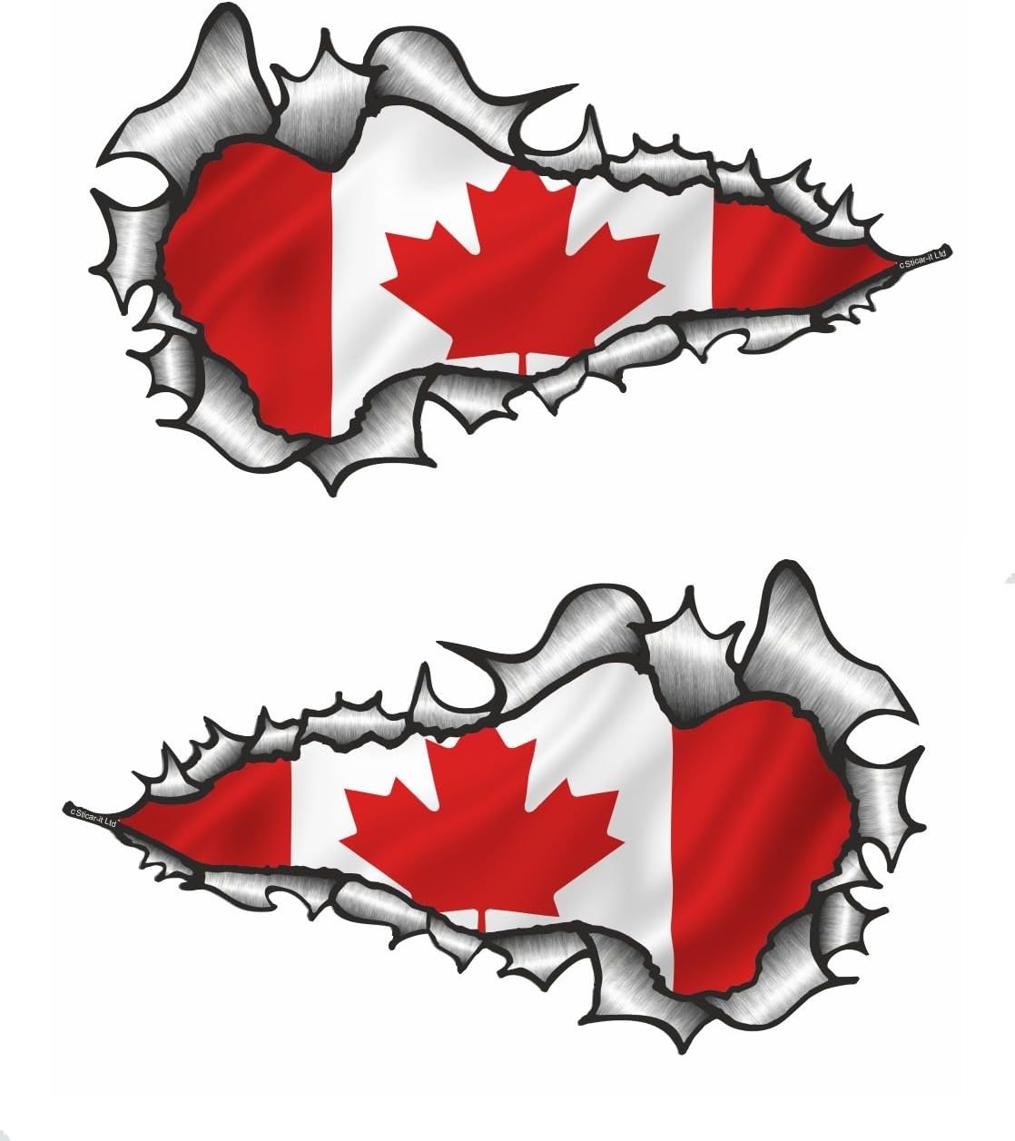 Amazon.com: Pair of Ripped Torn Metal Canada Canadian Flag Vinyl ...