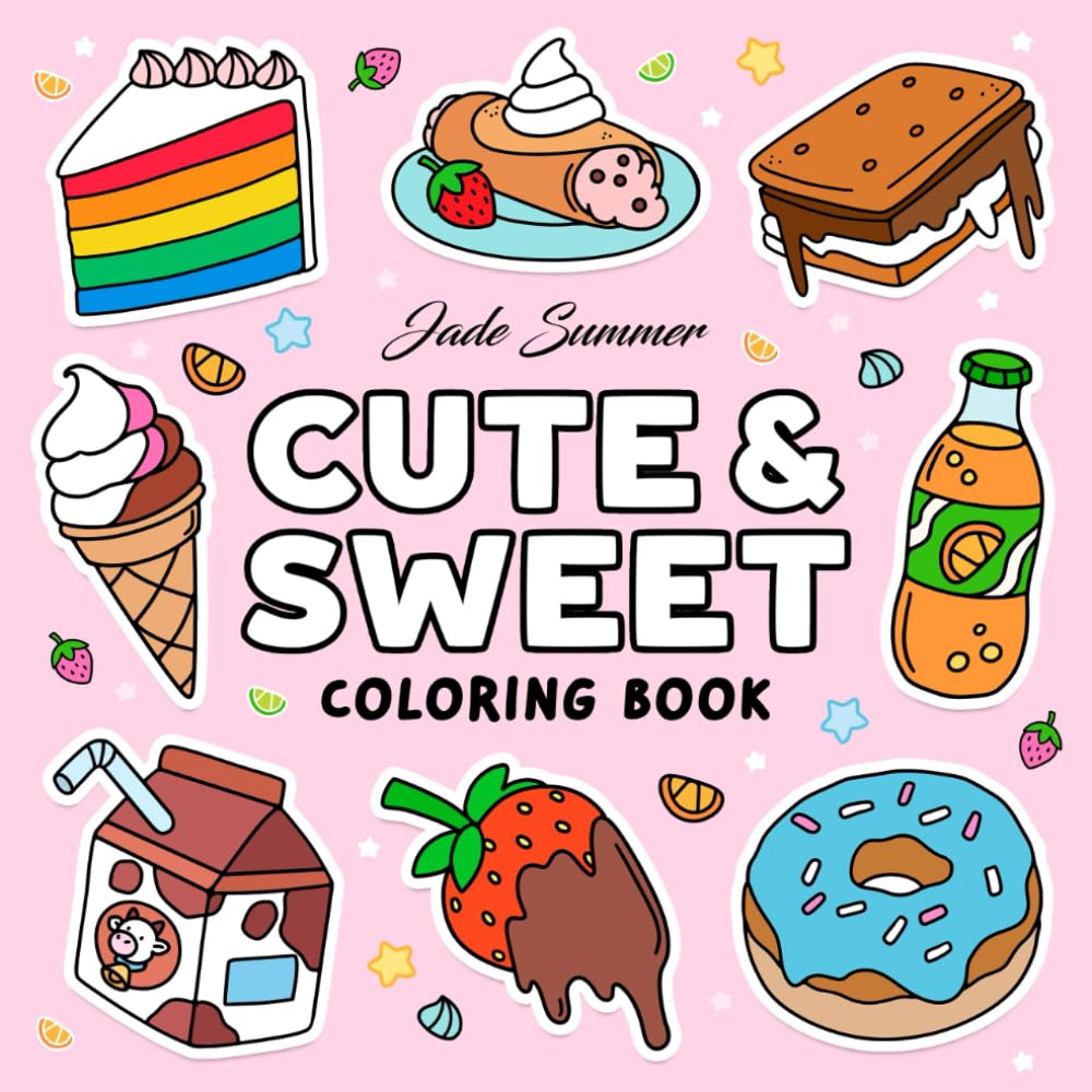 Amazon.com: Cute & Sweet Coloring Book: Bold, Easy, and Simple Food ...