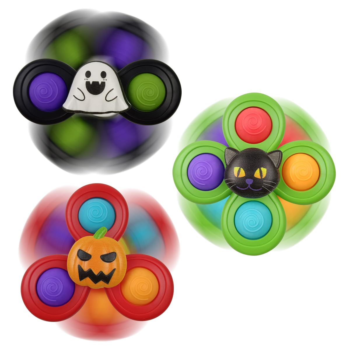 Amazon.com: Jofan 3 Pack Halloween Suction Cup Spinner Toys Sensory ...