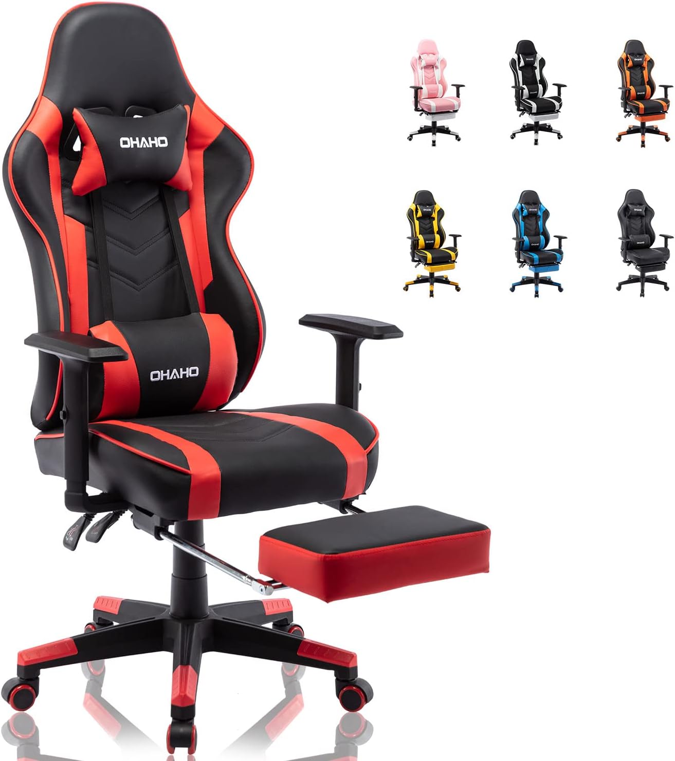 Amazon.com: OHAHO Gaming Chair with Footrest Ergonomic Office Chair ...